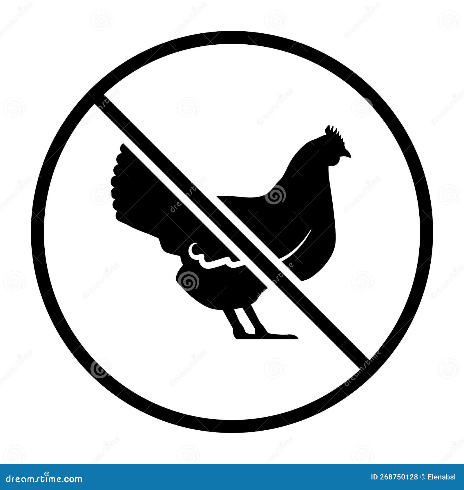 No Chicken One Color Vector Icon Stock Vector - Illustration of color ...