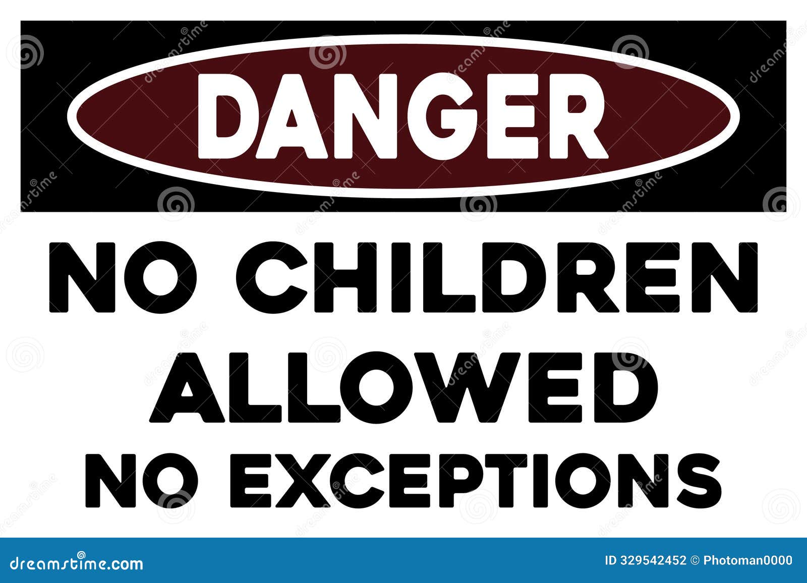 No Children Allowed No Exceptions Warning Sign Stock Vector ...