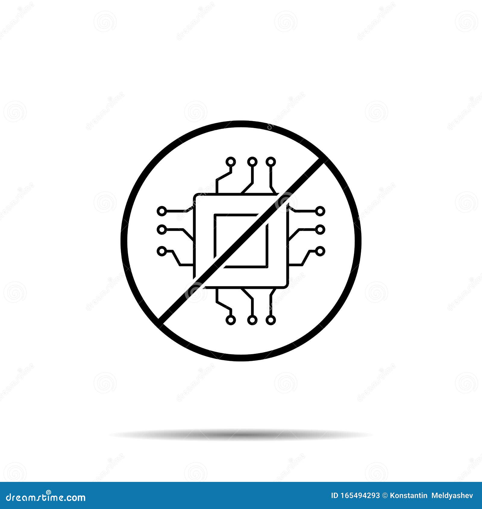 No Chip, Core Icon. Simple Thin Line, Outline Vector of Web Design ...