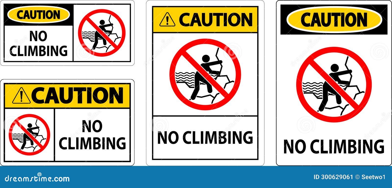No Climbing Sign Caution - No Climbing Stock Vector - Illustration of ...