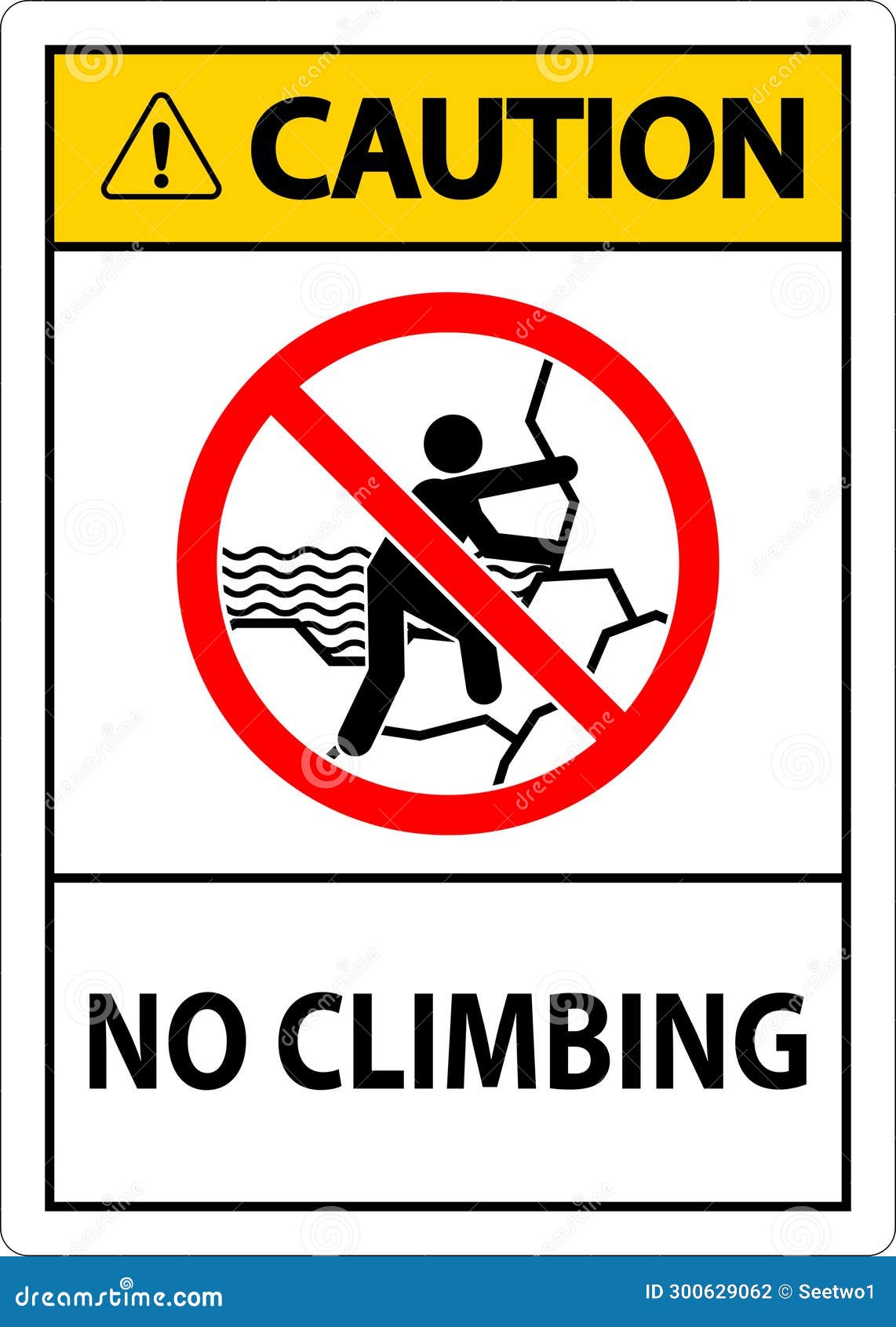 No Climbing Sign Caution - No Climbing Stock Vector - Illustration of ...
