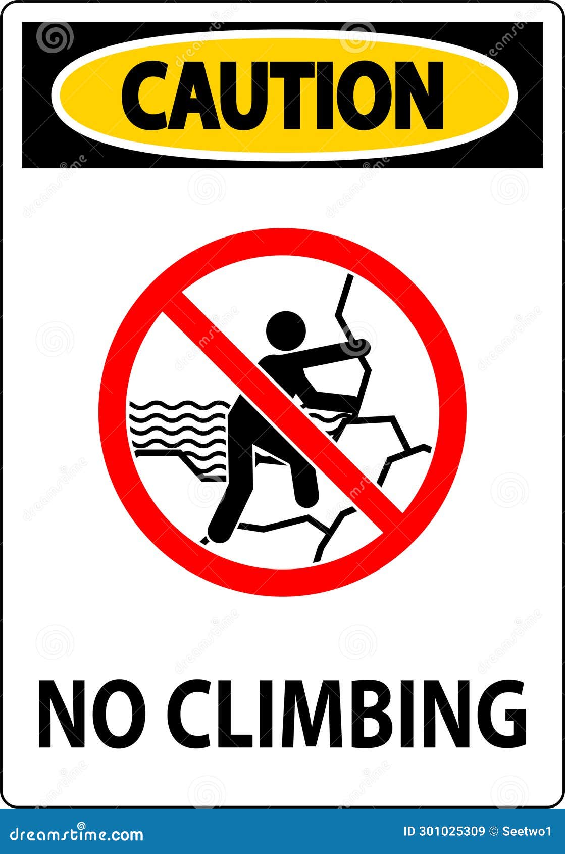 No Climbing Sign Caution - No Climbing Stock Vector - Illustration of ...
