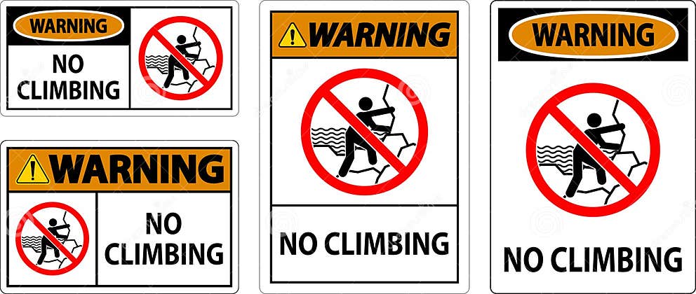 No Climbing Sign Warning - No Climbing Stock Vector - Illustration of ...