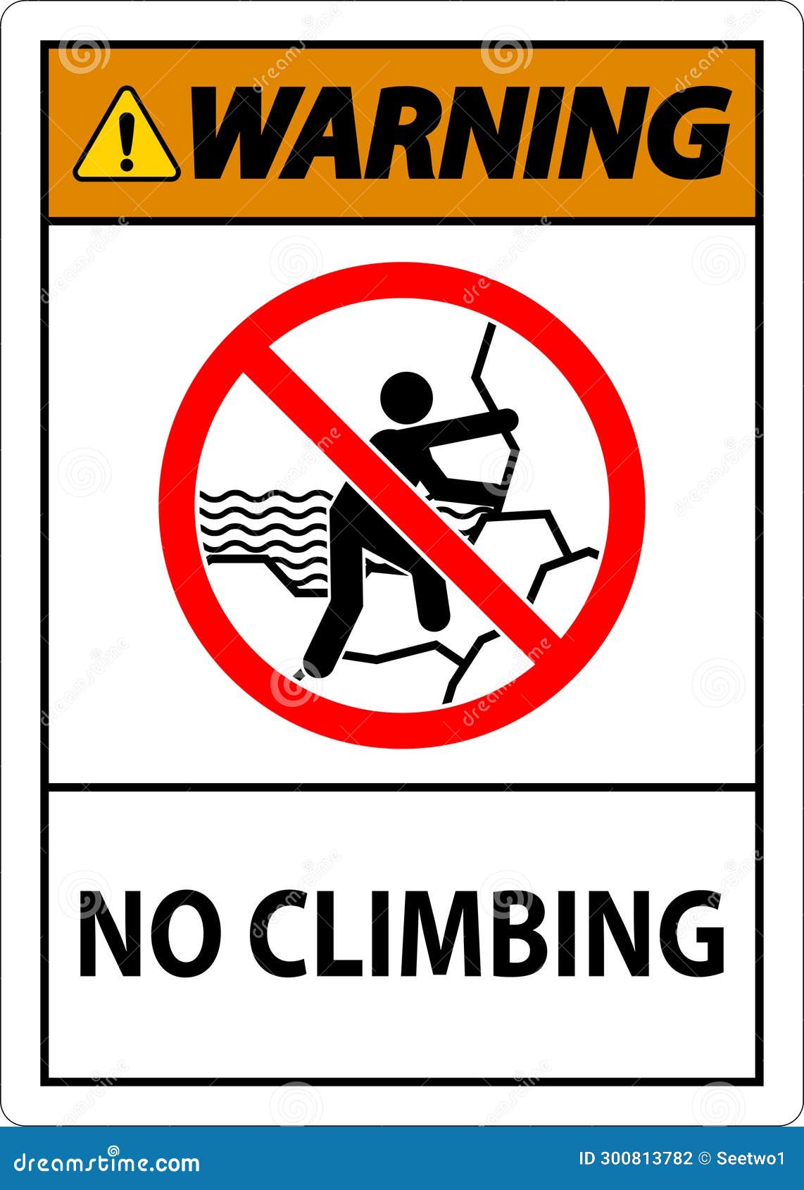 No Climbing Sign Warning - No Climbing Stock Vector - Illustration of ...