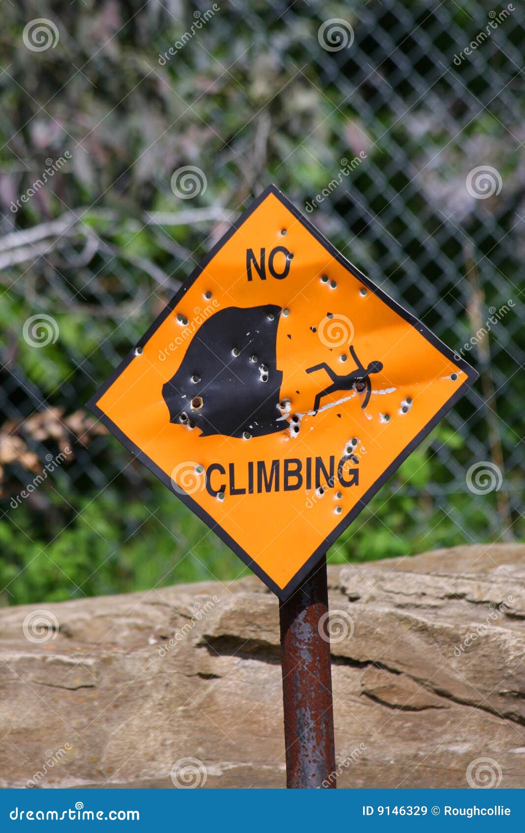 No Climbing Warning Sign Object Stock Image - Image of falling, rock ...