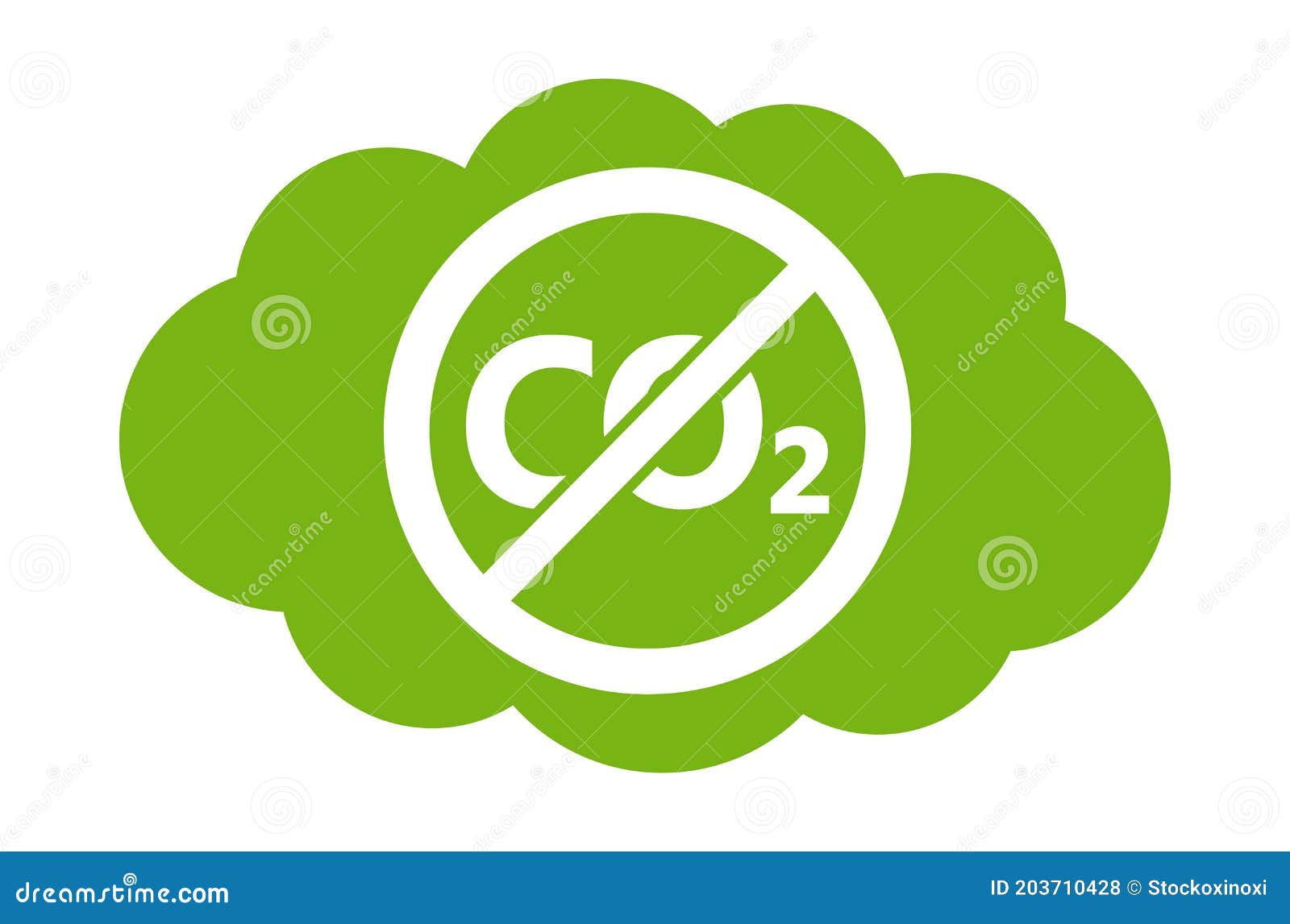No CO2 Cloud Symbol Green Flat Icon Stock Vector - Illustration of sign ...