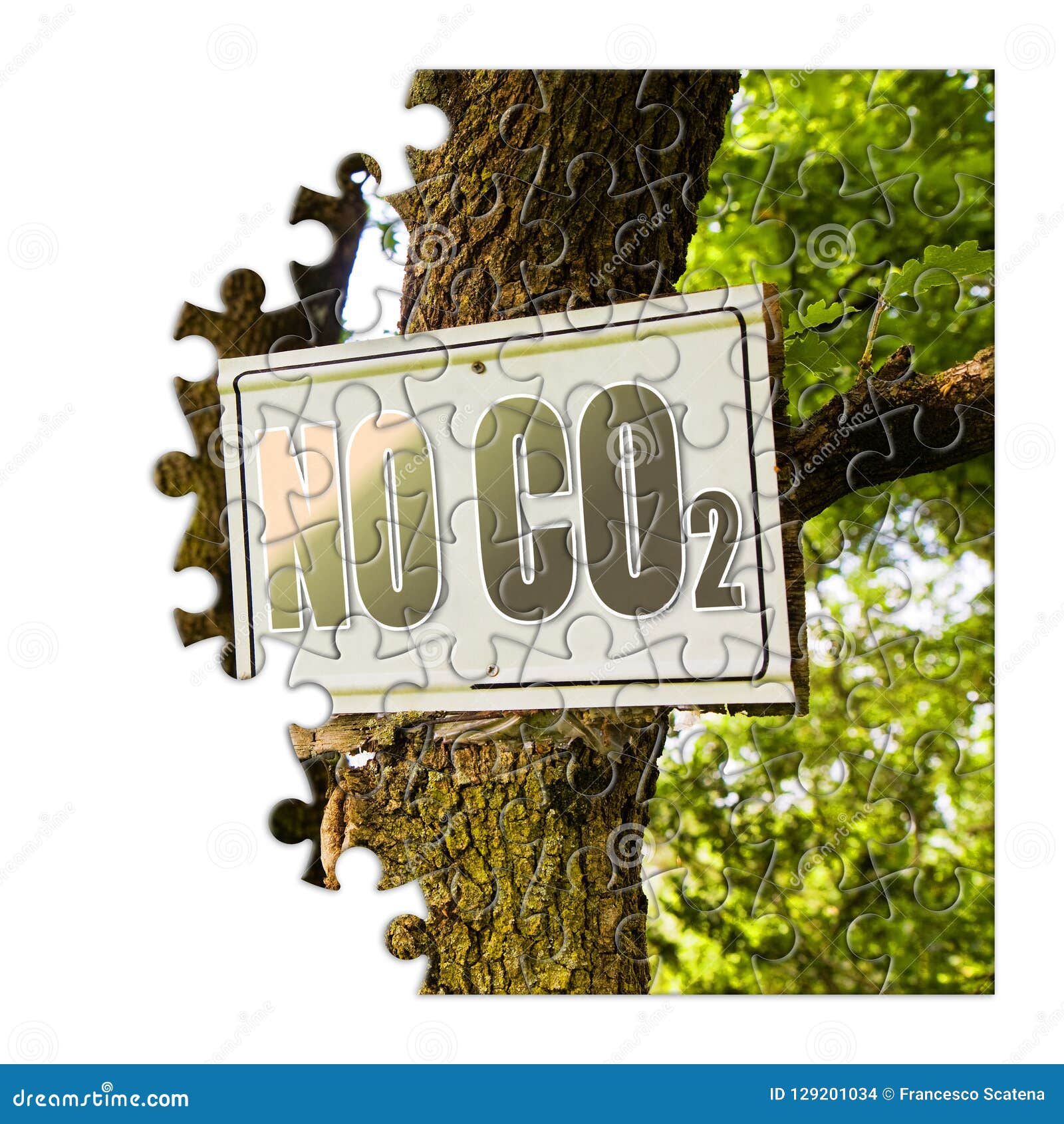 No CO2 Sign Indicating in the Countryside - Concept Image in Puzzle ...