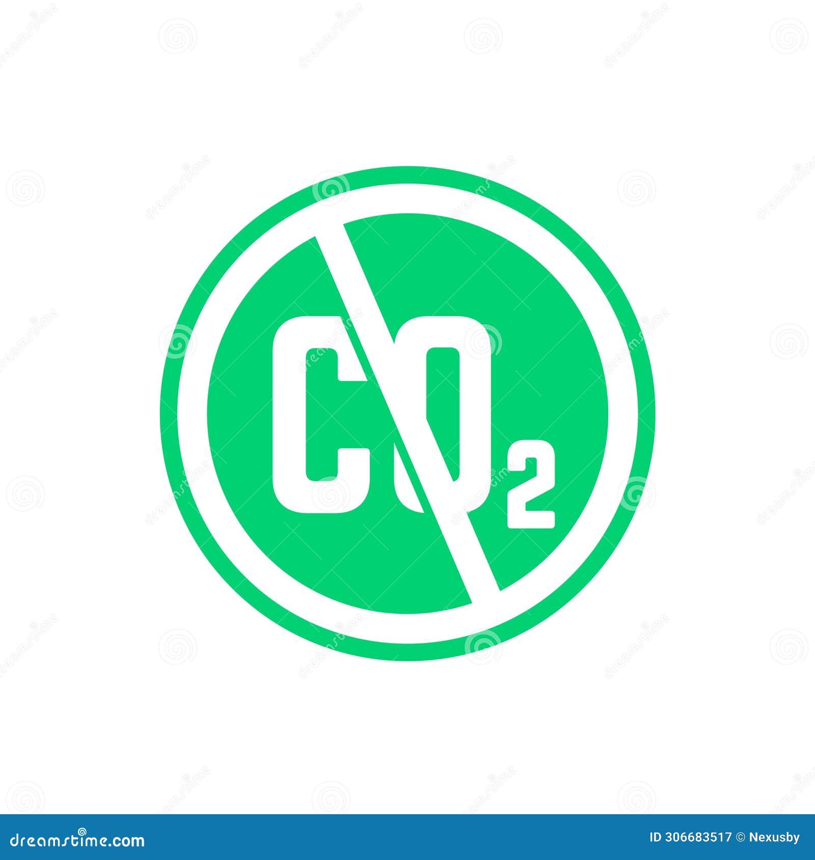 No Co2, Zero Carbon Emissions Vector Icon Stock Vector - Illustration ...