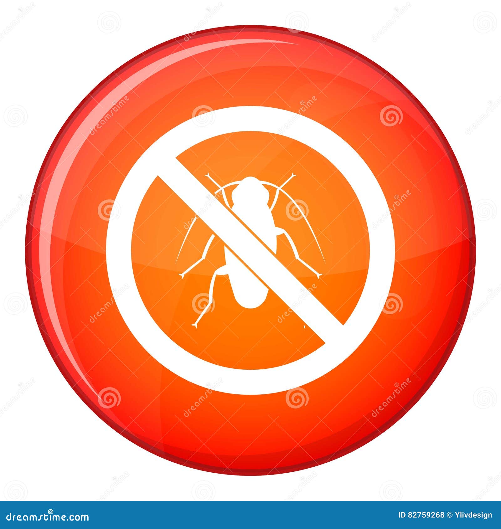 No Cockroach Sign Icon, Flat Style Stock Vector - Illustration of ...