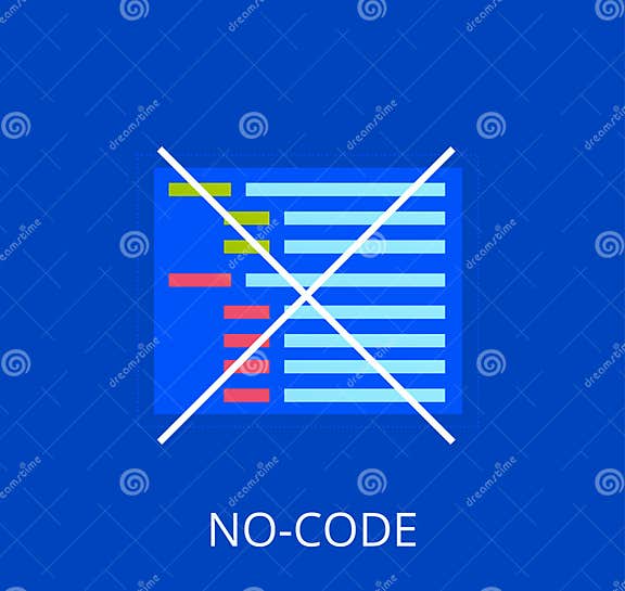 No Code Banner. Vector Concept Illustration. Stock Vector ...