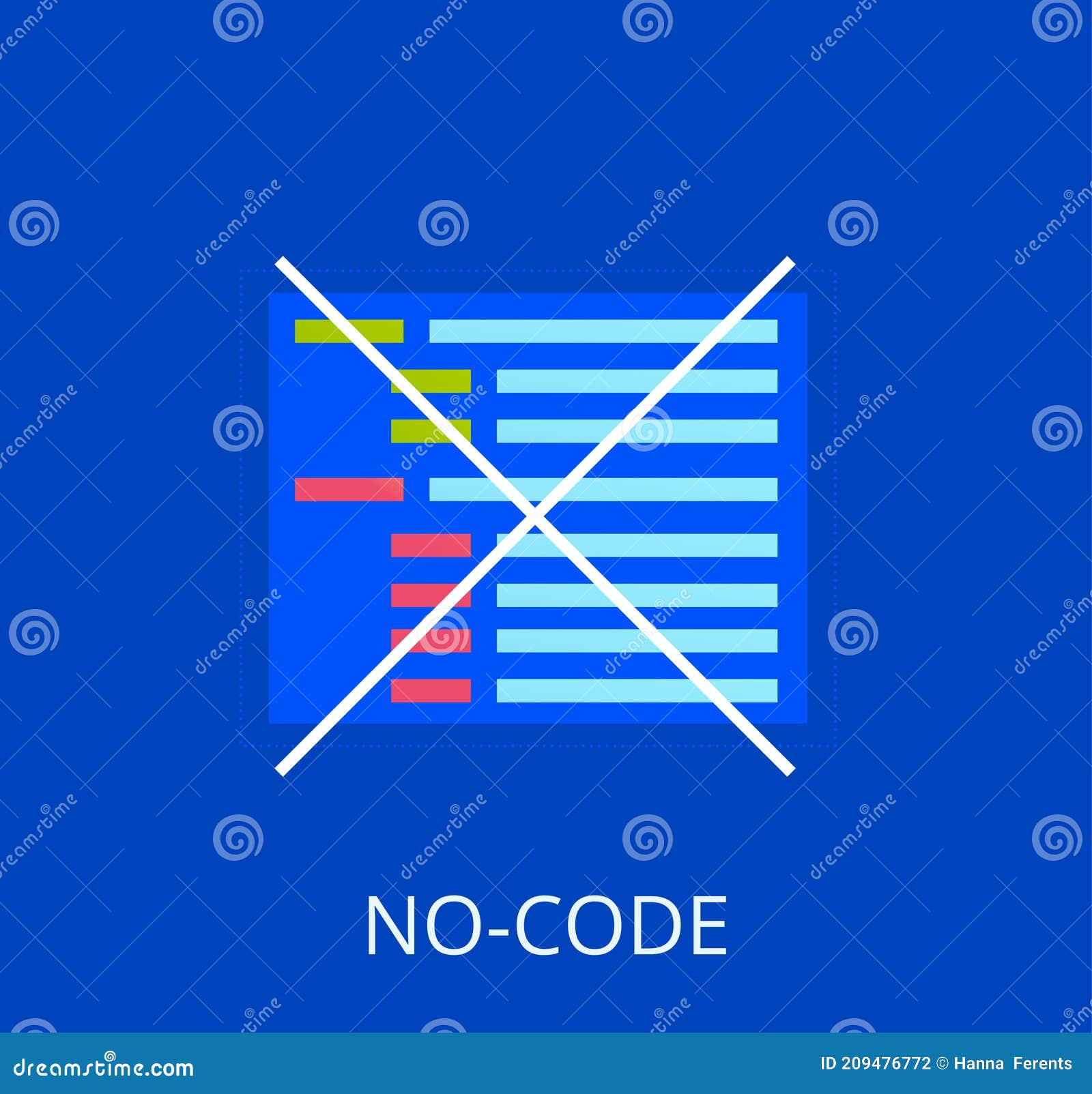 No Code Banner. Vector Concept Illustration. Stock Vector ...