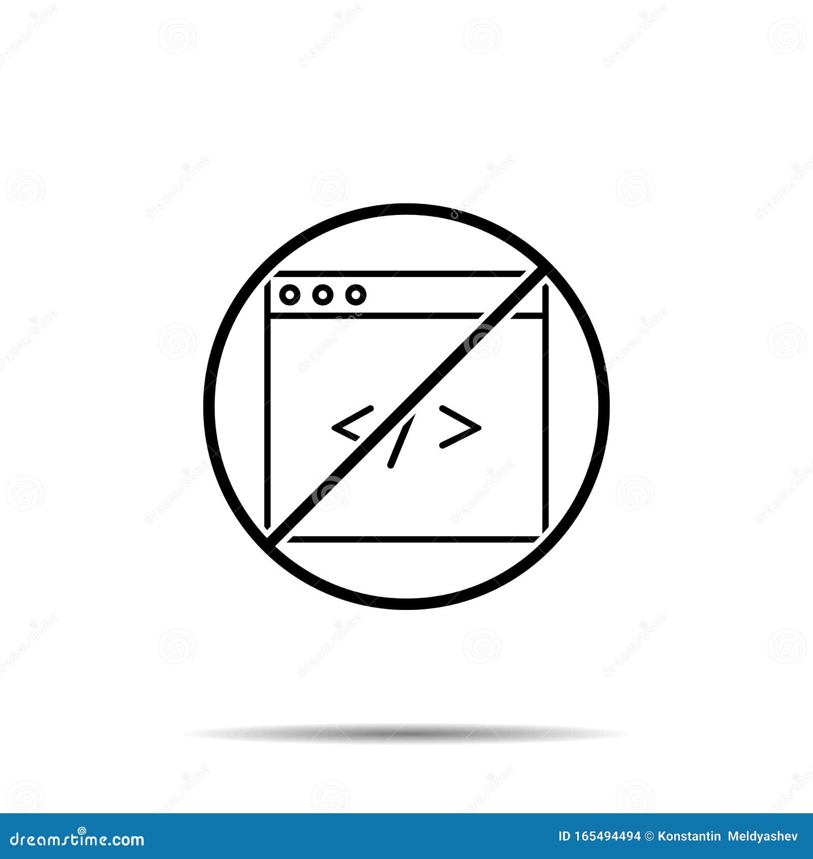 No Coding Html Programming Icon Simple Thin Line Outline Vector Of Web Design Development