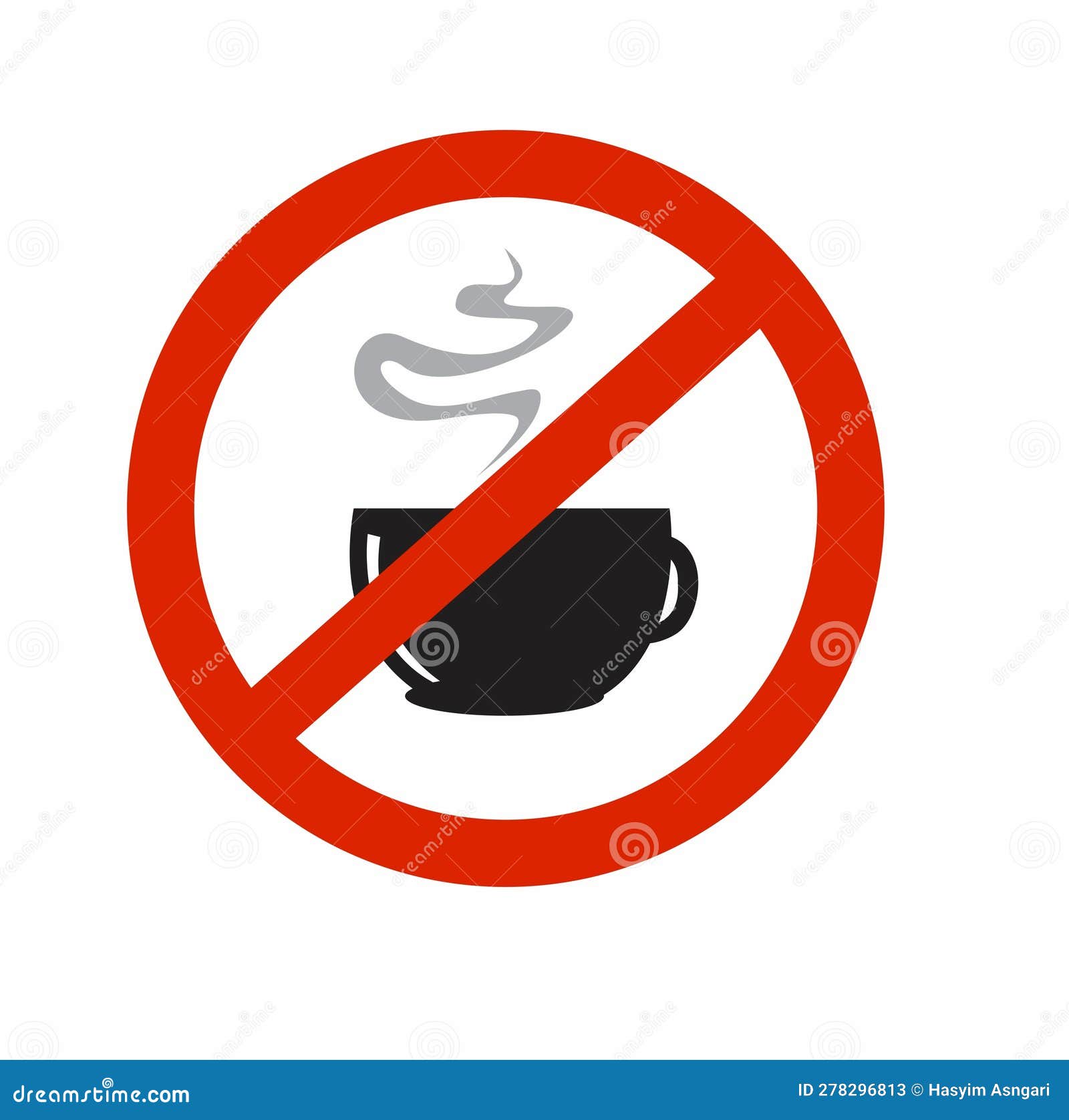 No coffee sign vector stock illustration. Illustration of font - 278296813