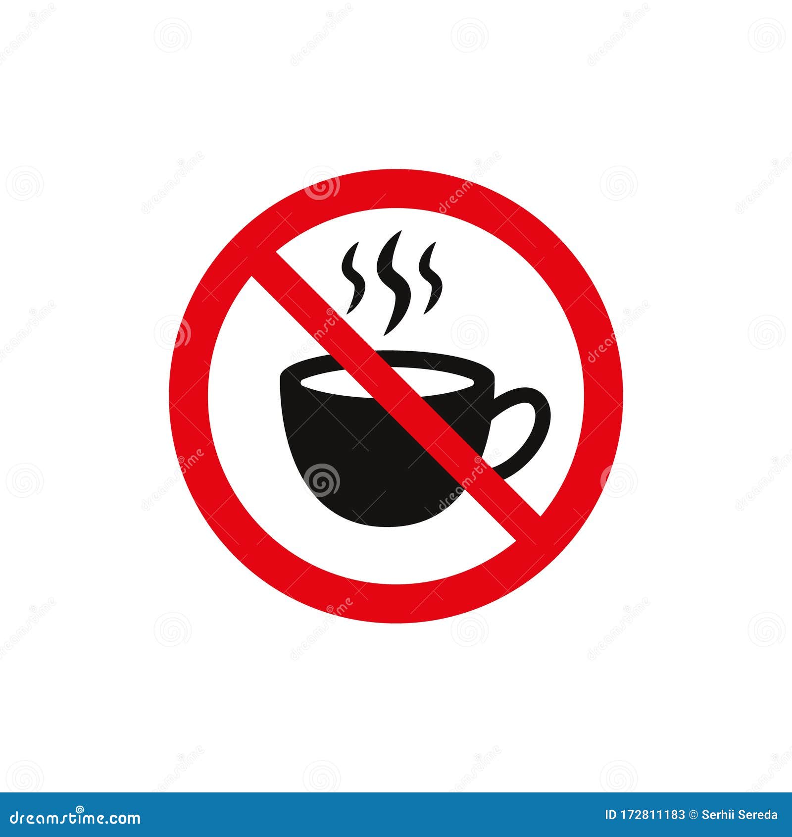 No Coffee Sign on White Background Stock Illustration - Illustration of ...