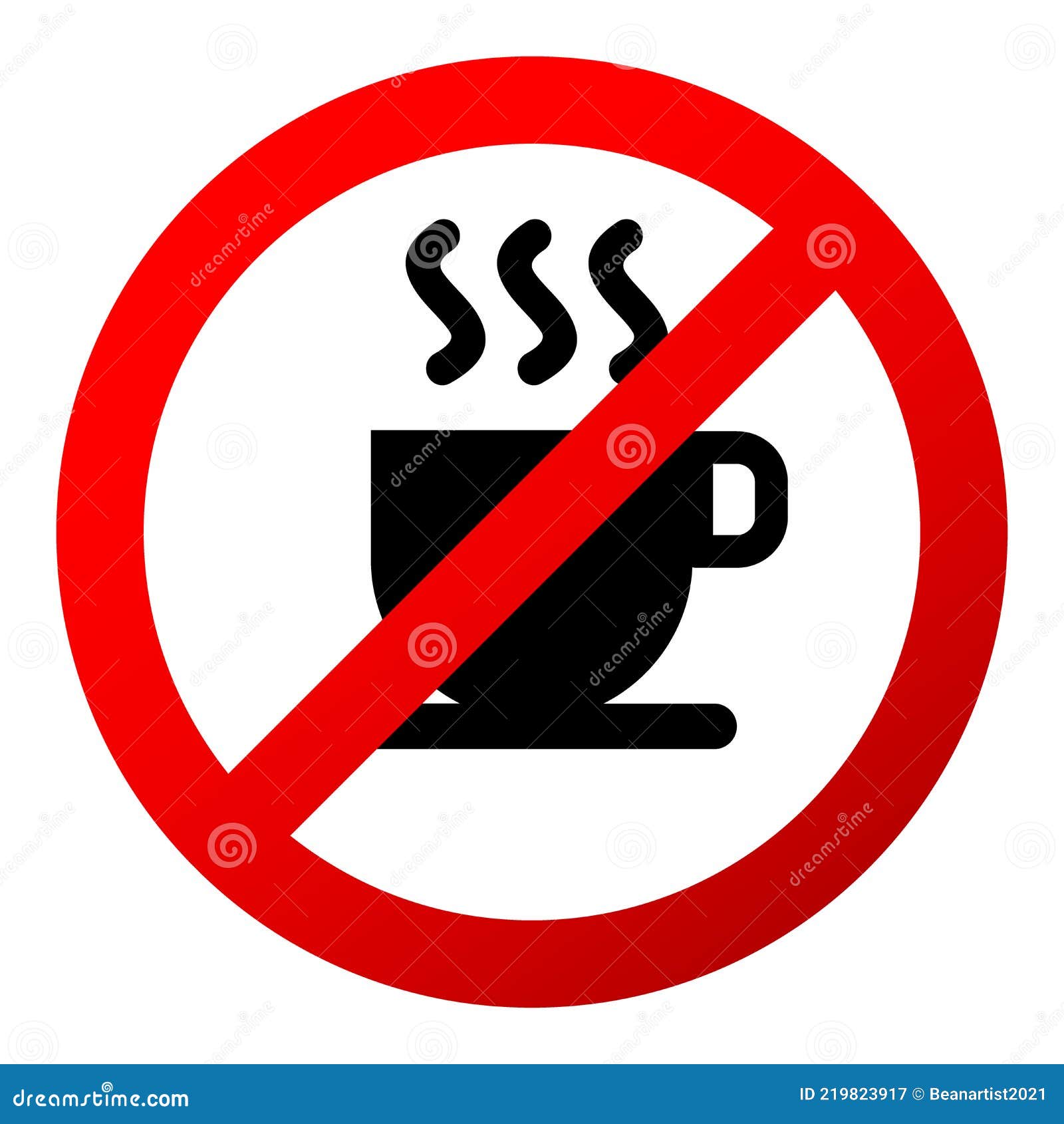 No drinks food coffee sign stock vector. Illustration of caution ...