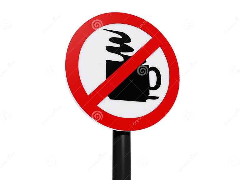 No Coffee Zone Sign on Post Stock Illustration - Illustration of coffee ...