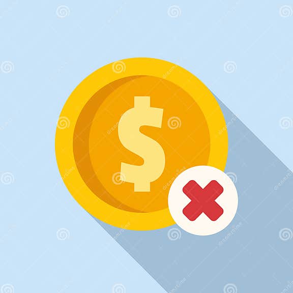 No Coin Pay Icon Flat Vector. Card Error Stock Illustration ...