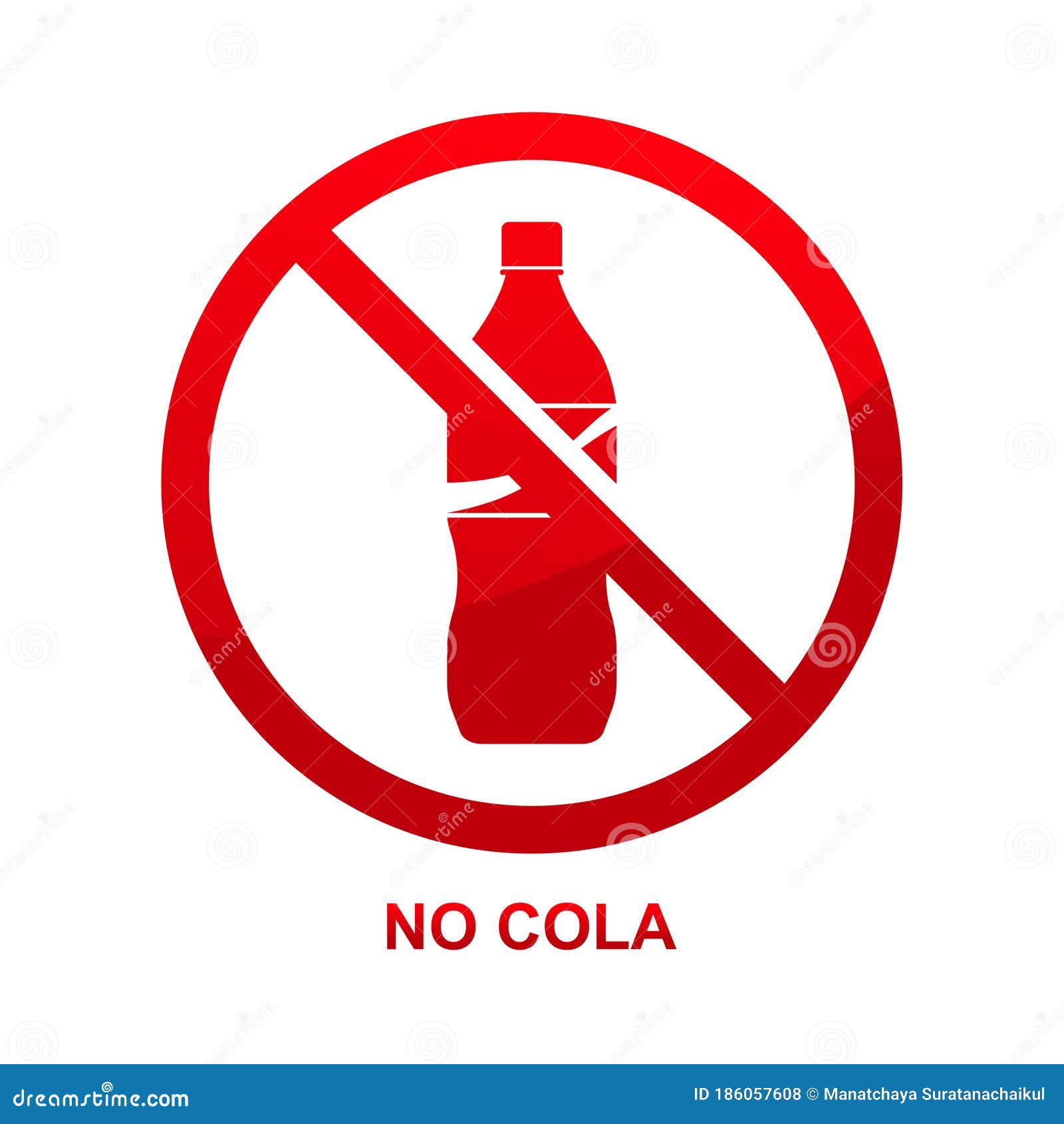 No Cola Sign Isolated on White Background Stock Vector - Illustration ...