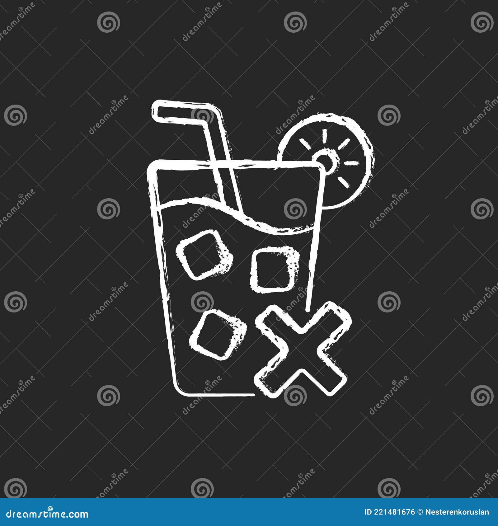 No Cold Drinks Chalk White Icon On Dark Background Vector Illustration ...
