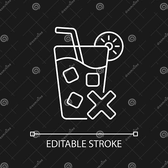 No Cold Drinks White Linear Icon for Dark Theme Stock Vector ...