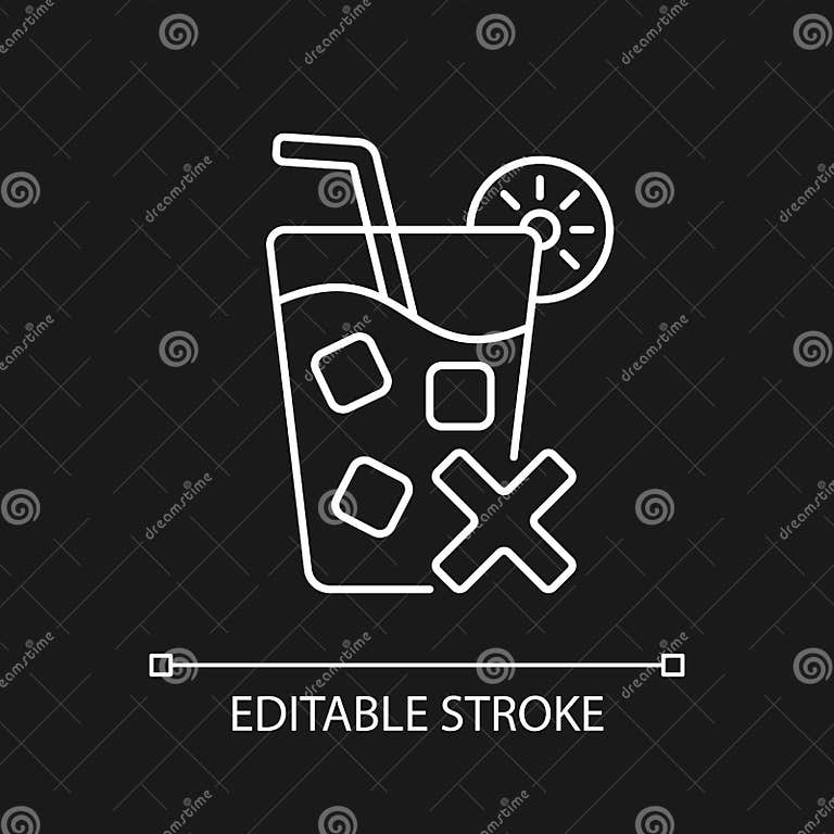 No Cold Drinks White Linear Icon for Dark Theme Stock Vector ...