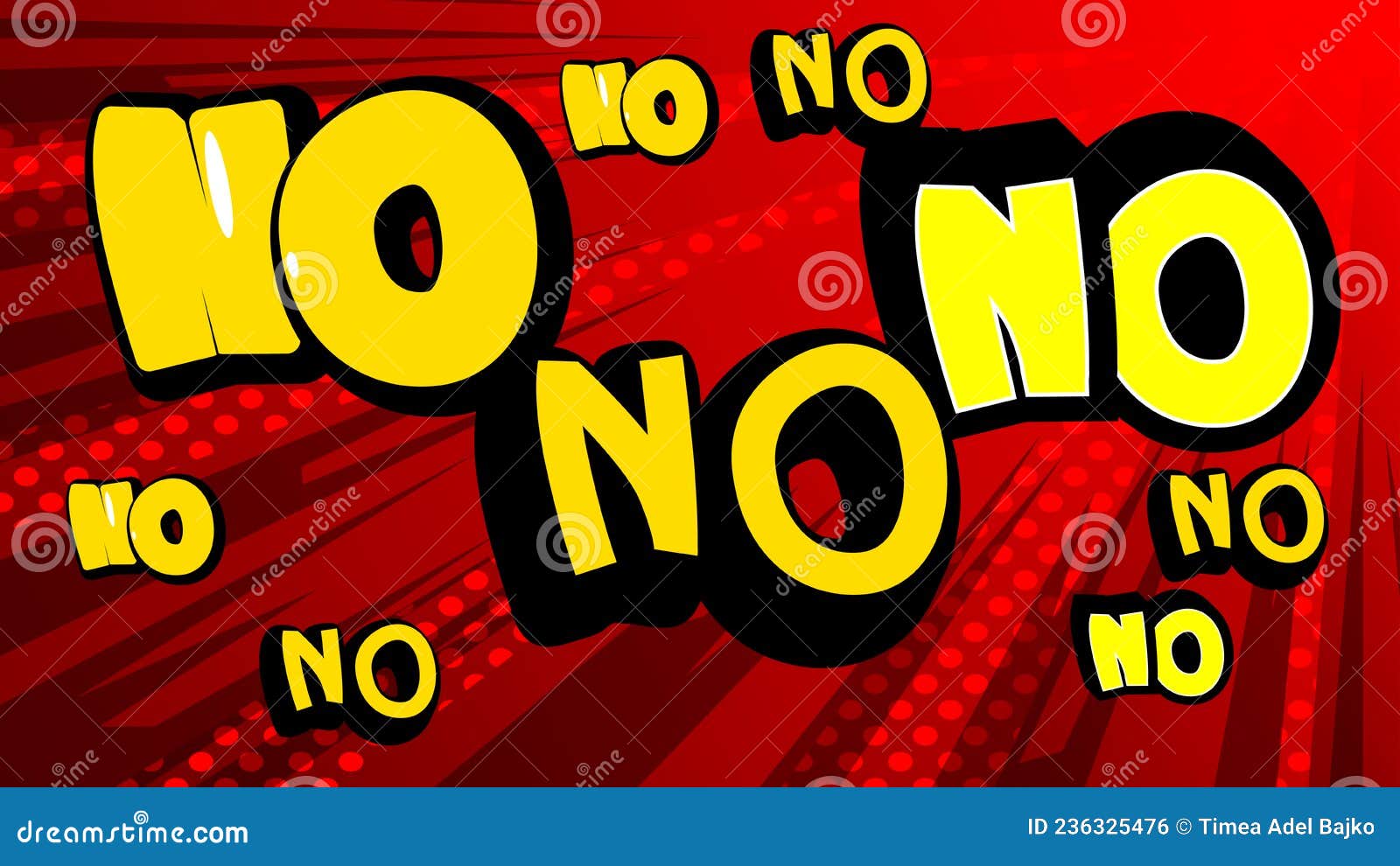 No. Comic Book Word Text on Abstract Comics Background Stock Vector ...