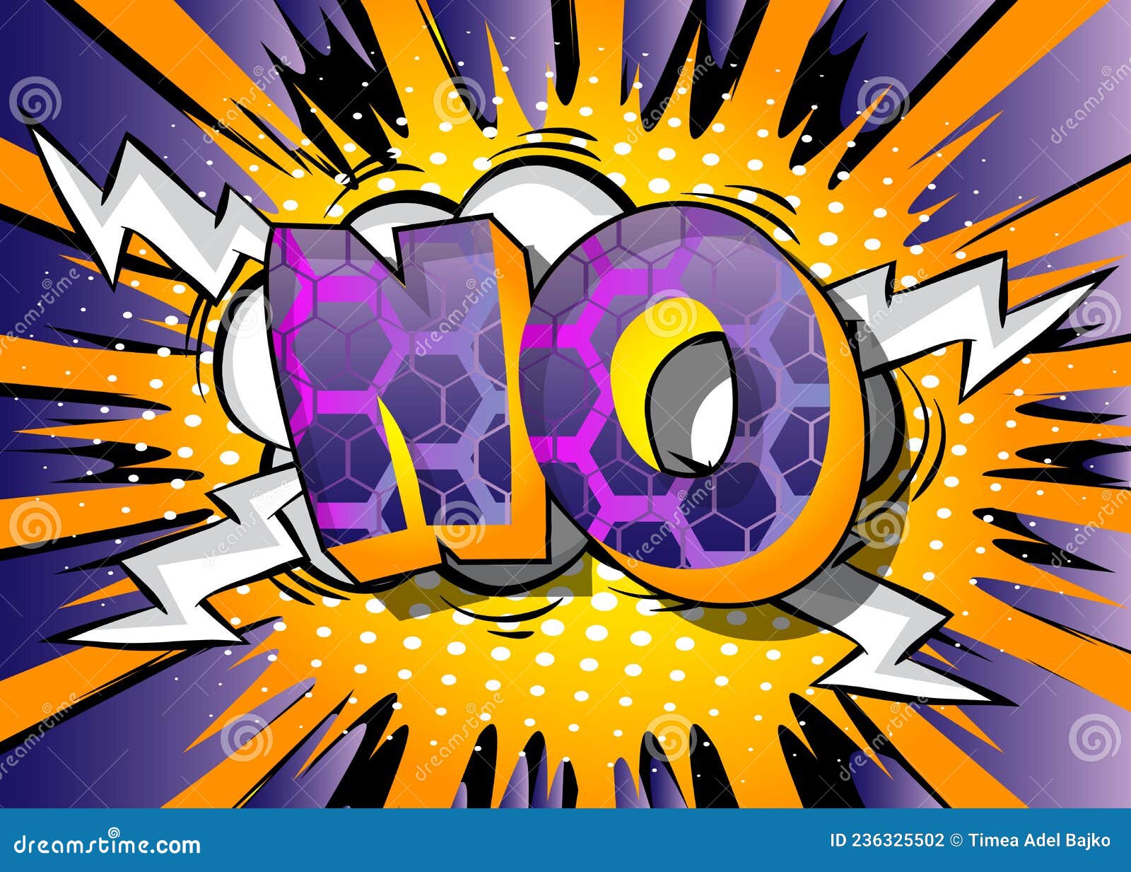 No. Comic Book Word Text on Abstract Comics Background Stock Vector ...