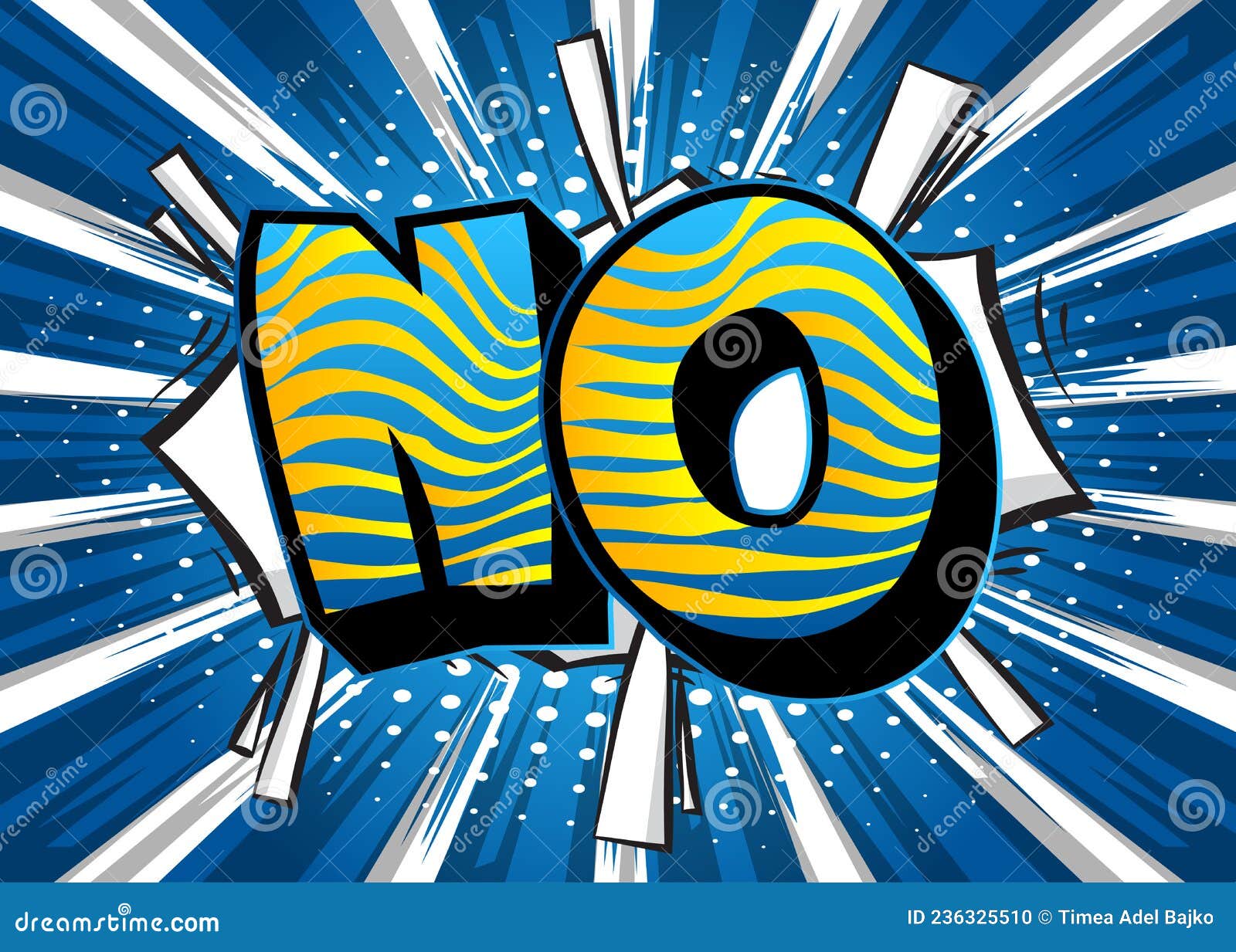 No. Comic Book Word Text on Abstract Comics Background Stock Vector ...