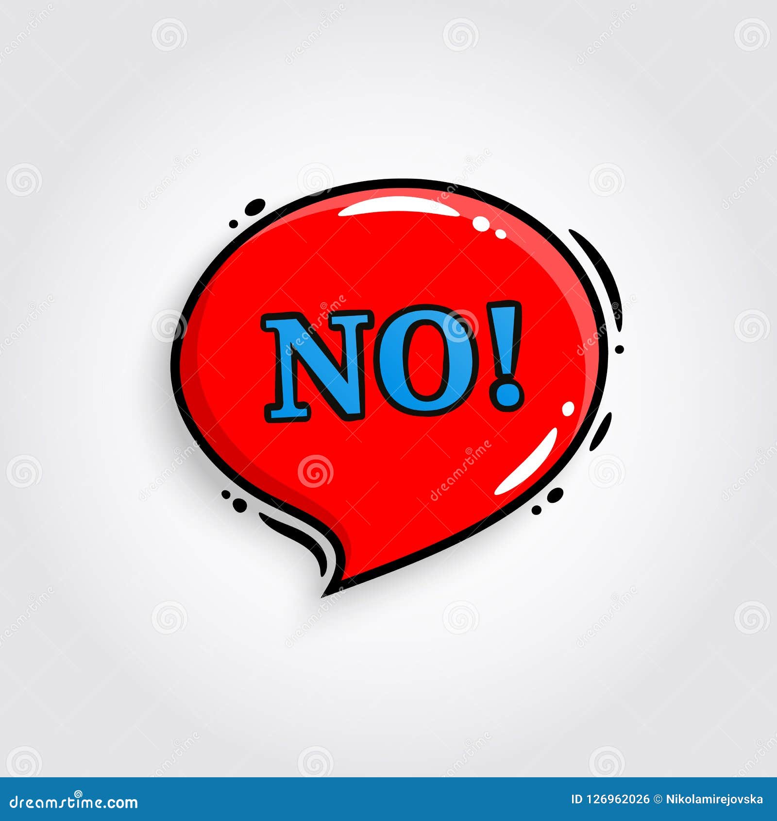 No. Comic Speech Bubble, Banner, Poster Stock Vector - Illustration of ...