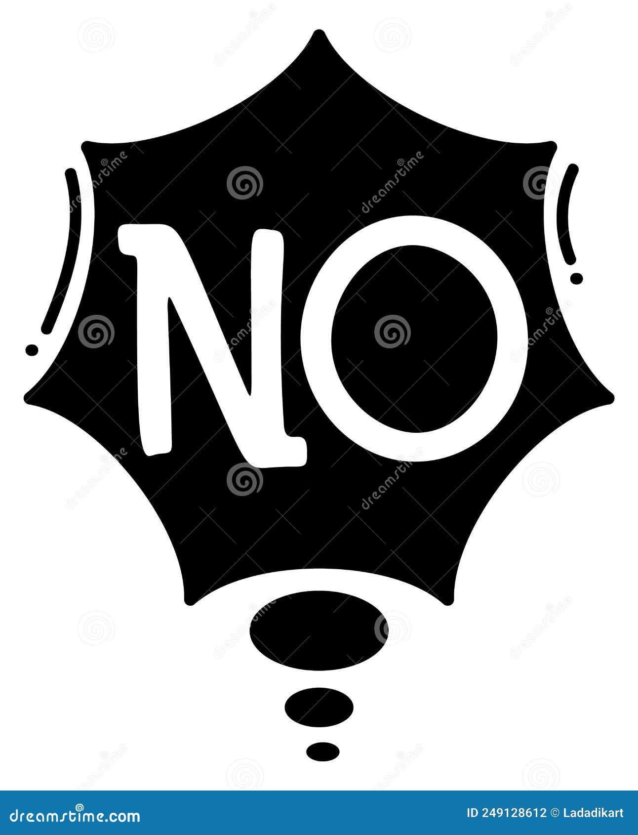 No Comic Thought Bubble. Chat Message Sticker Stock Vector ...