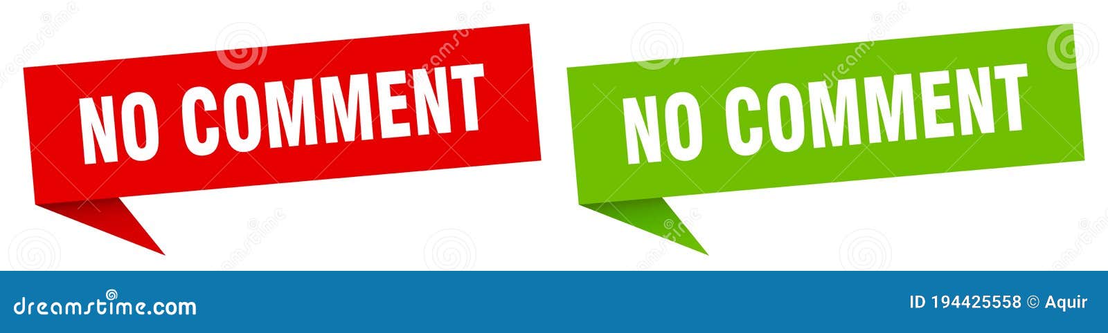 No Comment Banner. No Comment Speech Bubble Label Set Stock Vector ...