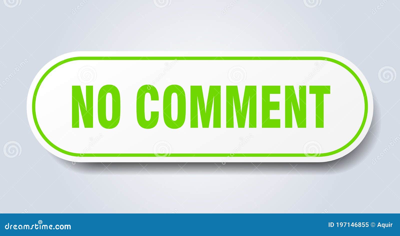 No comment sticker. stock vector. Illustration of paper - 197146855