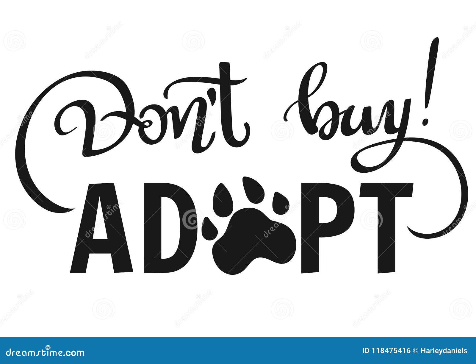 No Compre, No Adopte - Vector La Frase De Las Letras Ilustración del ...