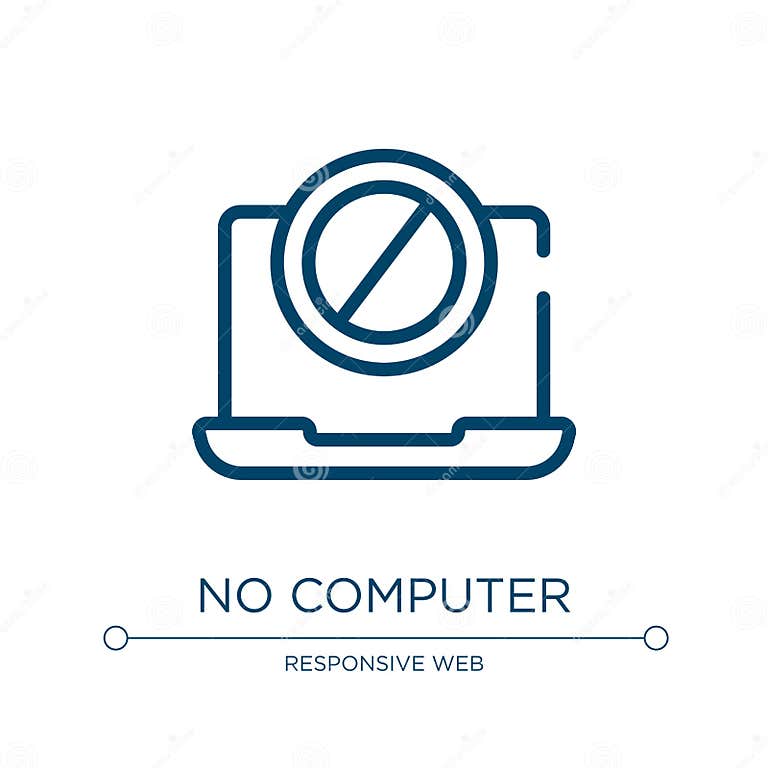 No Computer Icon. Linear Vector Illustration from Computer Devices ...