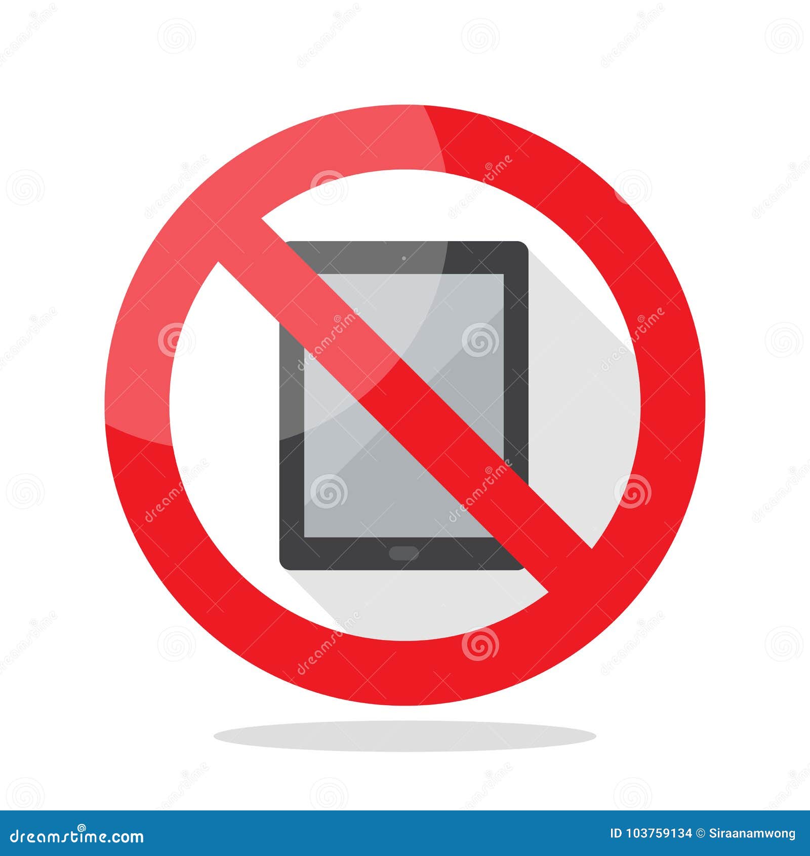 No computer tablet sign stock vector. Illustration of prohibited ...