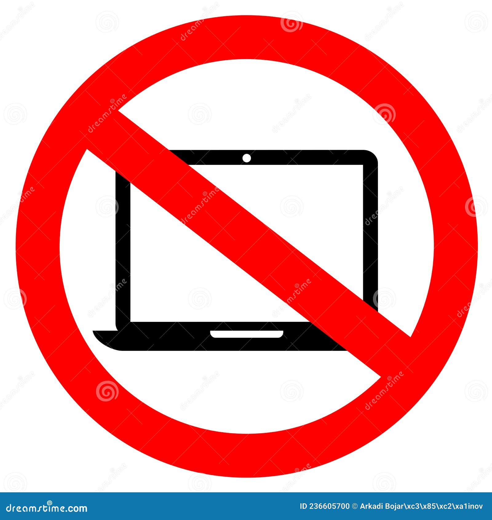 No computer vector sign stock vector. Illustration of learn - 236605700