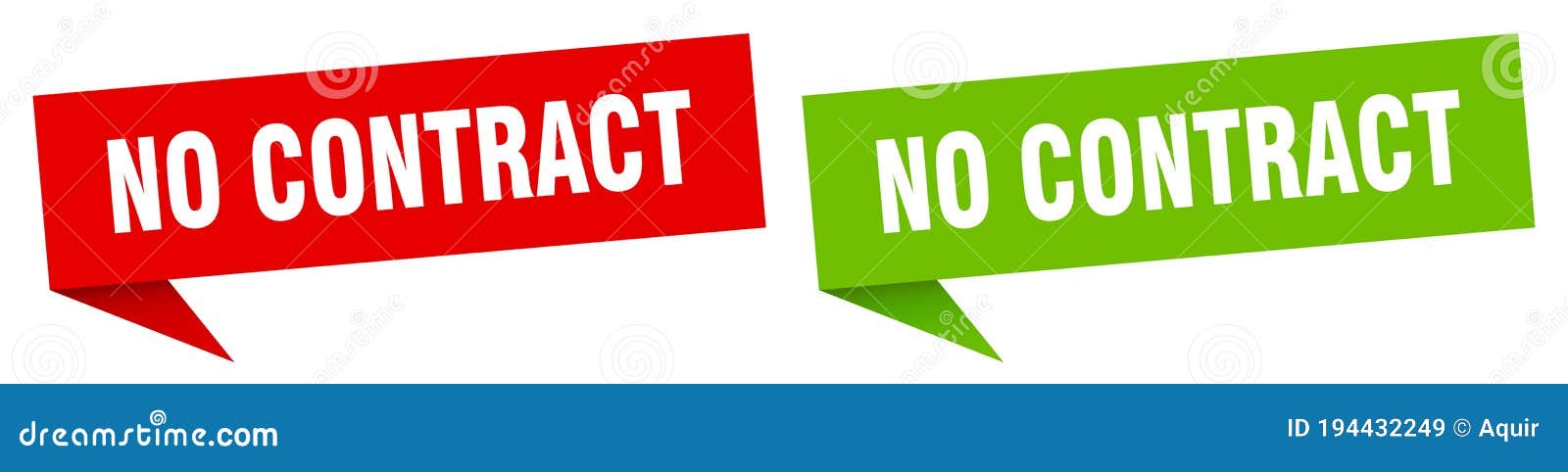 No Contract Banner. No Contract Speech Bubble Label Set Stock Vector ...