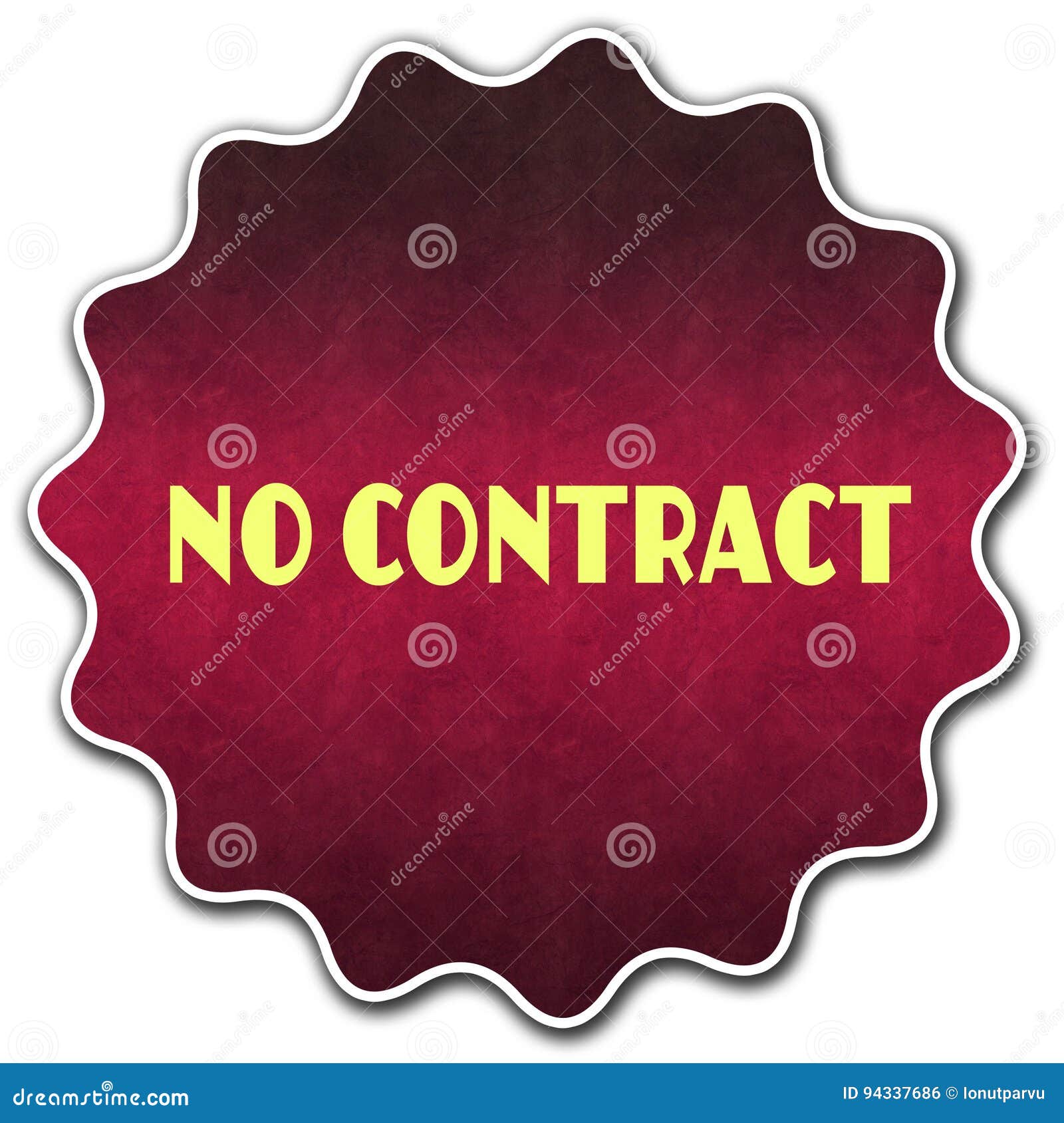 NO CONTRACT round badge stock illustration. Illustration of message ...