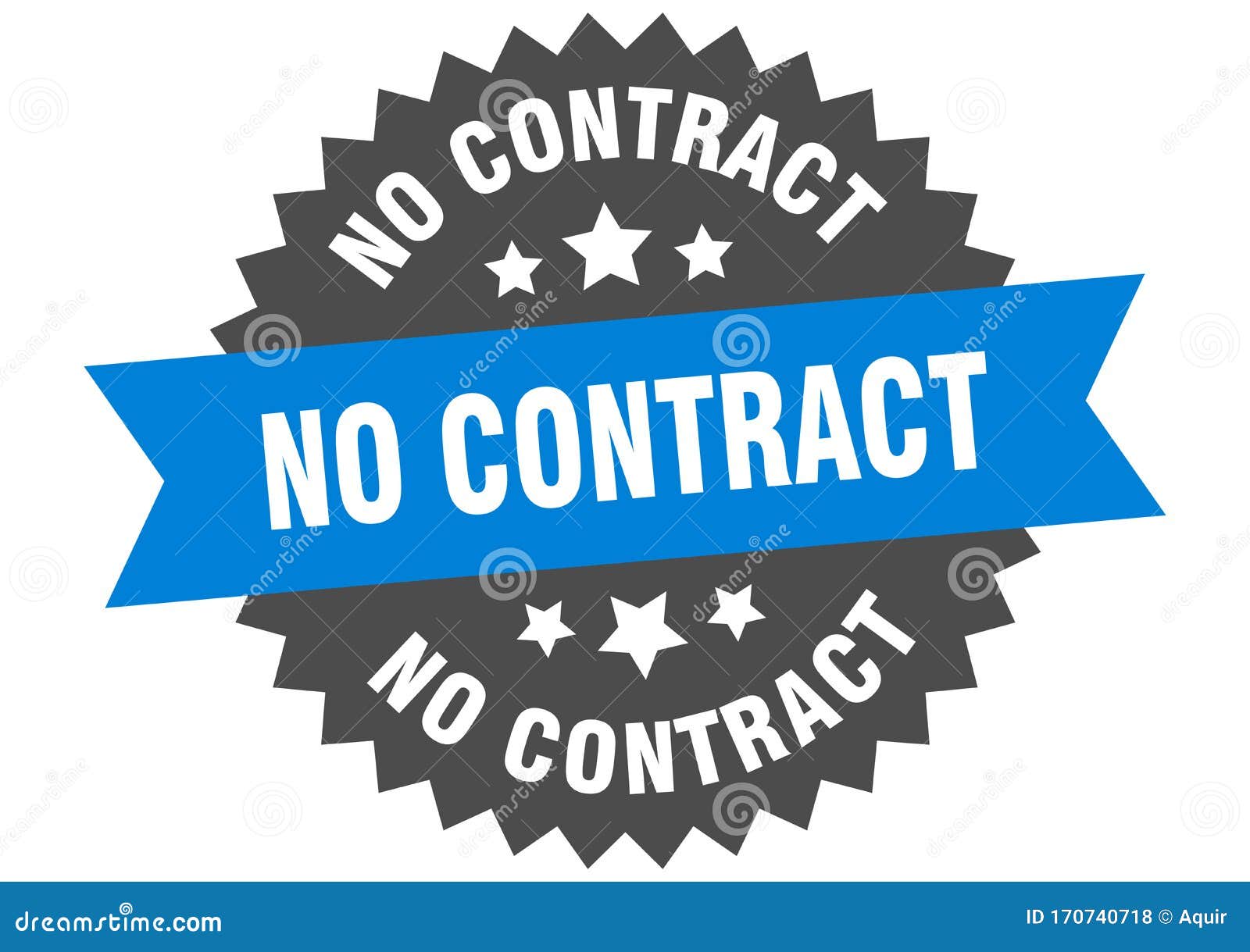 No Contract Sign. No Contract Circular Band Label. No Contract Sticker ...