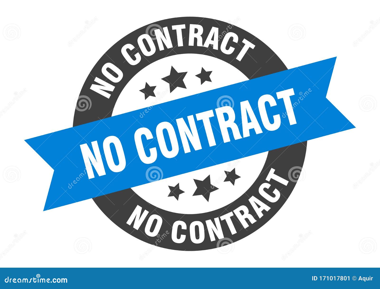No Contract Sign. No Contract Round Ribbon Sticker Stock Vector ...