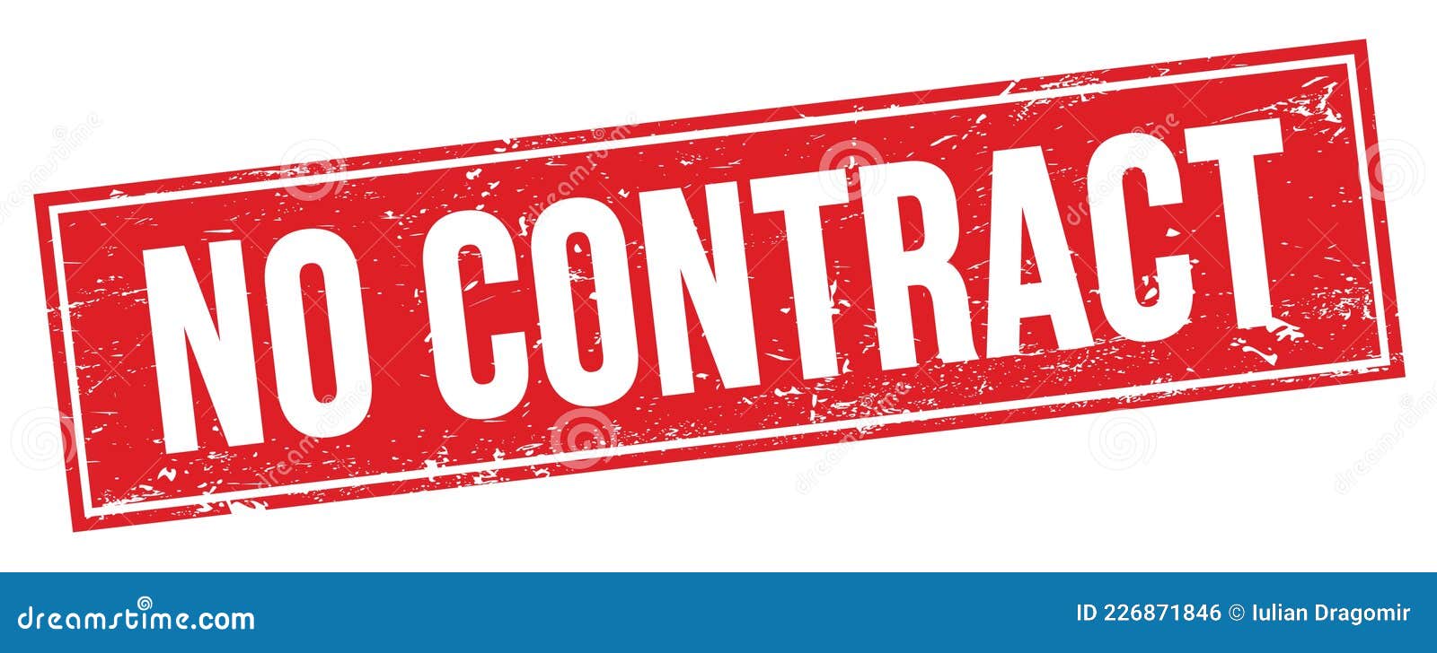 NO CONTRACT Text on Red Grungy Rectangle Stamp Stock Illustration ...