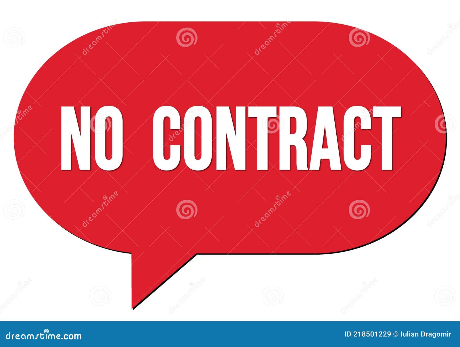 NO CONTRACT Text Written in a Red Speech Bubble Stock Illustration ...