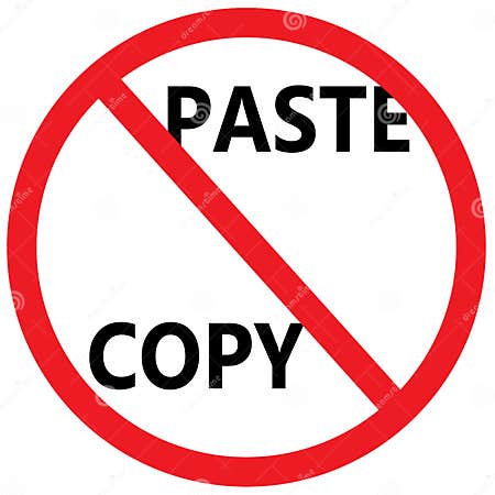 No Copy Paste Caution Sign. No Copy and Paste Sign. Flat Style Stock ...