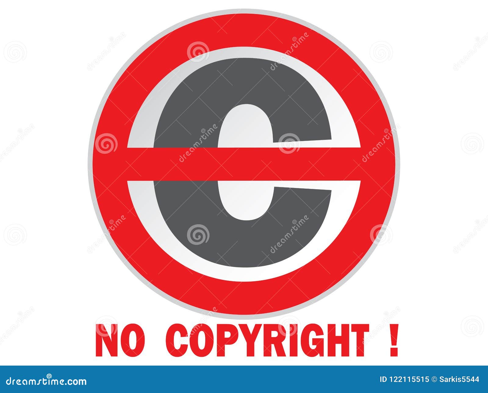 No copyright sign stock vector. Illustration of modern - 122115515