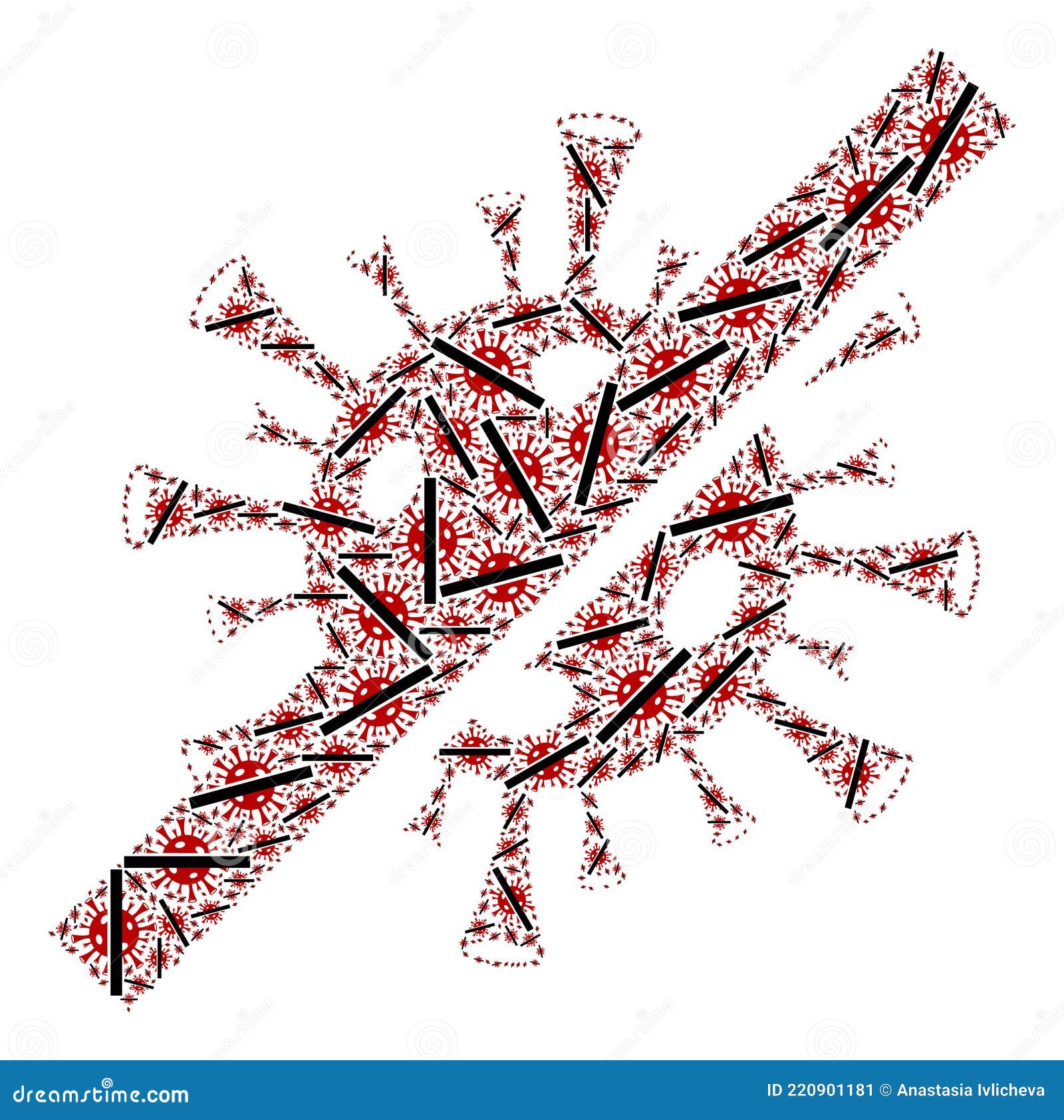 No Coronavirus Recursion Collage of No Coronavirus Icons Stock Vector ...