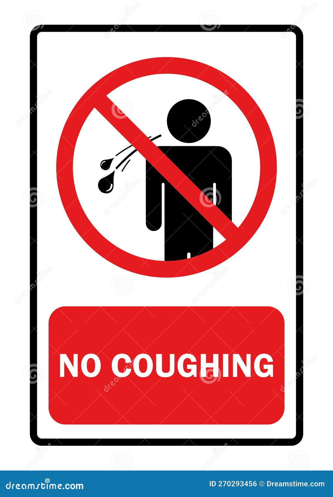 No Coughing or Sneezing Symbol Vector Illustration. Stock Illustration ...