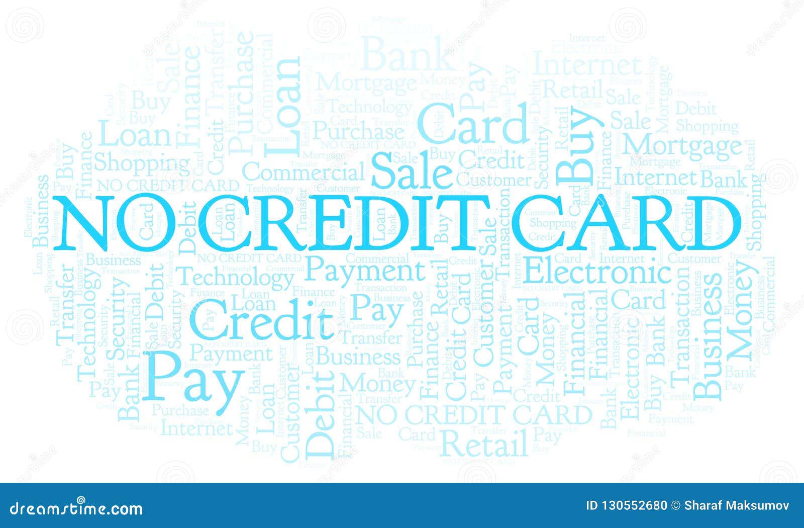 No Credit Card word cloud. stock illustration. Illustration of customer ...