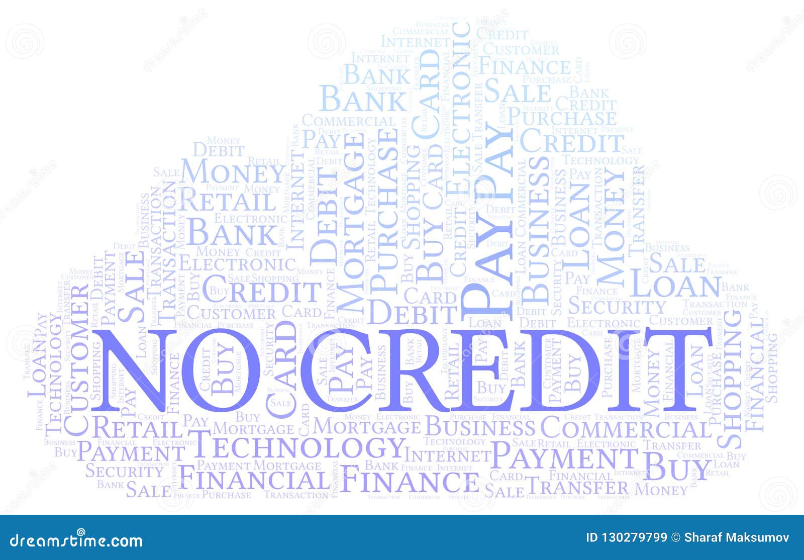 No Credit word cloud. stock illustration. Illustration of credit ...