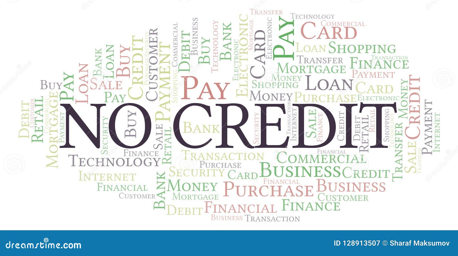 No Credit word cloud. stock illustration. Illustration of paying ...