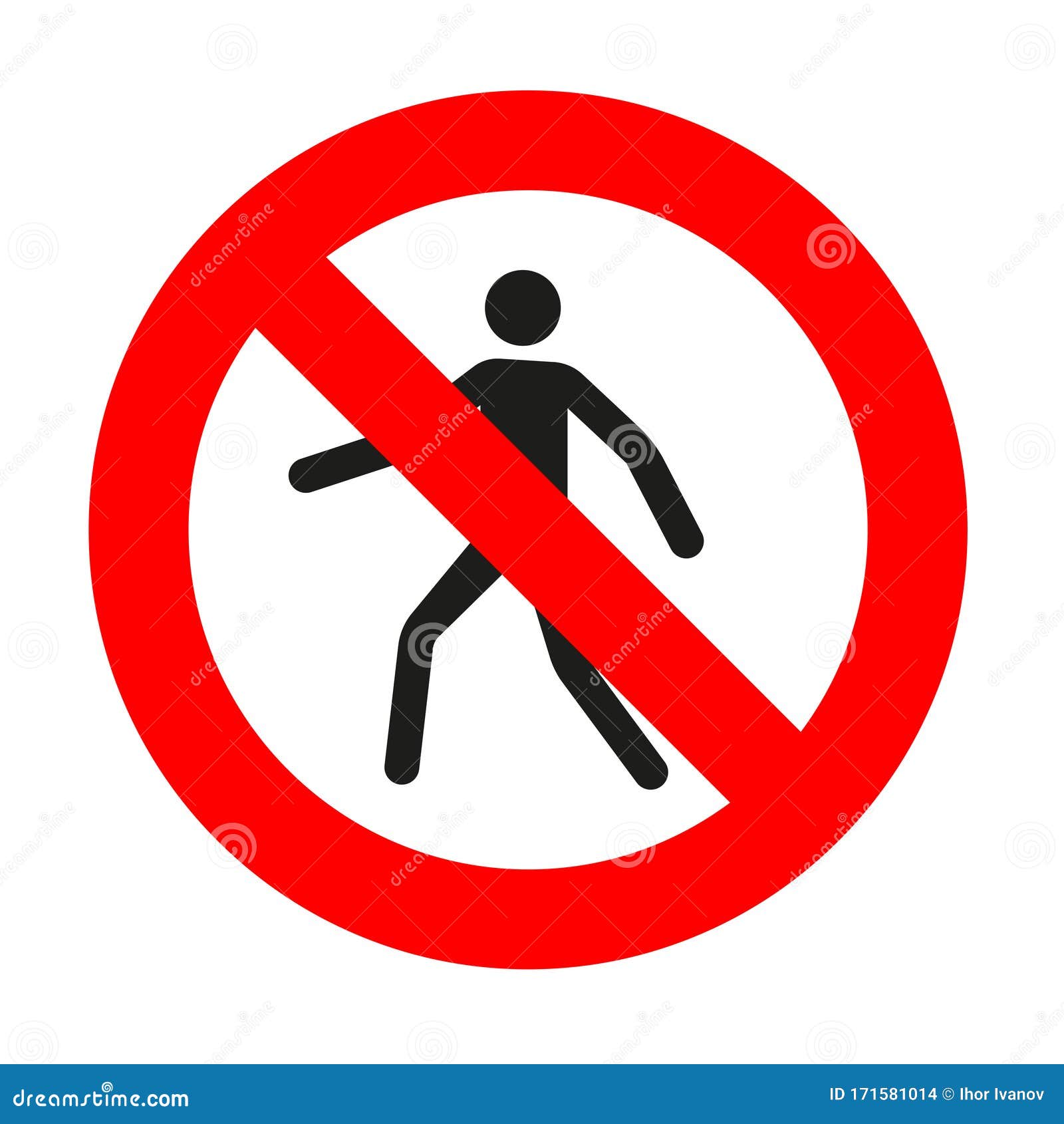 No Crossing Prohibited Signs Walking Man, Silhouette of Man Stock ...